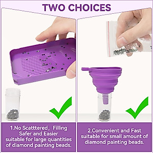 AYIYUN 70 Slots Diamond Painting Storage Containers, Diamond Art Accessories and Tools, Diamond Painting Accessories Kit (Purple Bear)