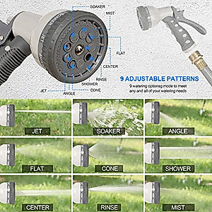 Twinkle Star Retractable Hose Reel, 65.6 FT+6.6 FT 5/8" Garden Hose Reel with 9 Pattern Nozzle, Heavy Duty Any Length Lock Slow Return System Auto Rewind, Wall Mounted 180 Degree Pivot Swivel Bracket