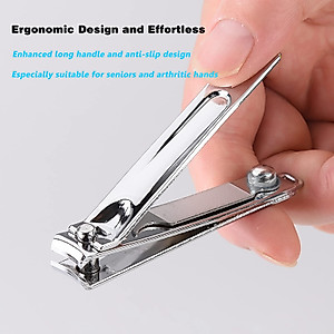 firiKer 4PCS Nail Clipper Set, Sharpest Fingernail & Toenail Nail Cutting Clippers, Quality Stainless Steel Portable Nail Cutter Set with Nail File, Personal Pedicure Kit for Women Man