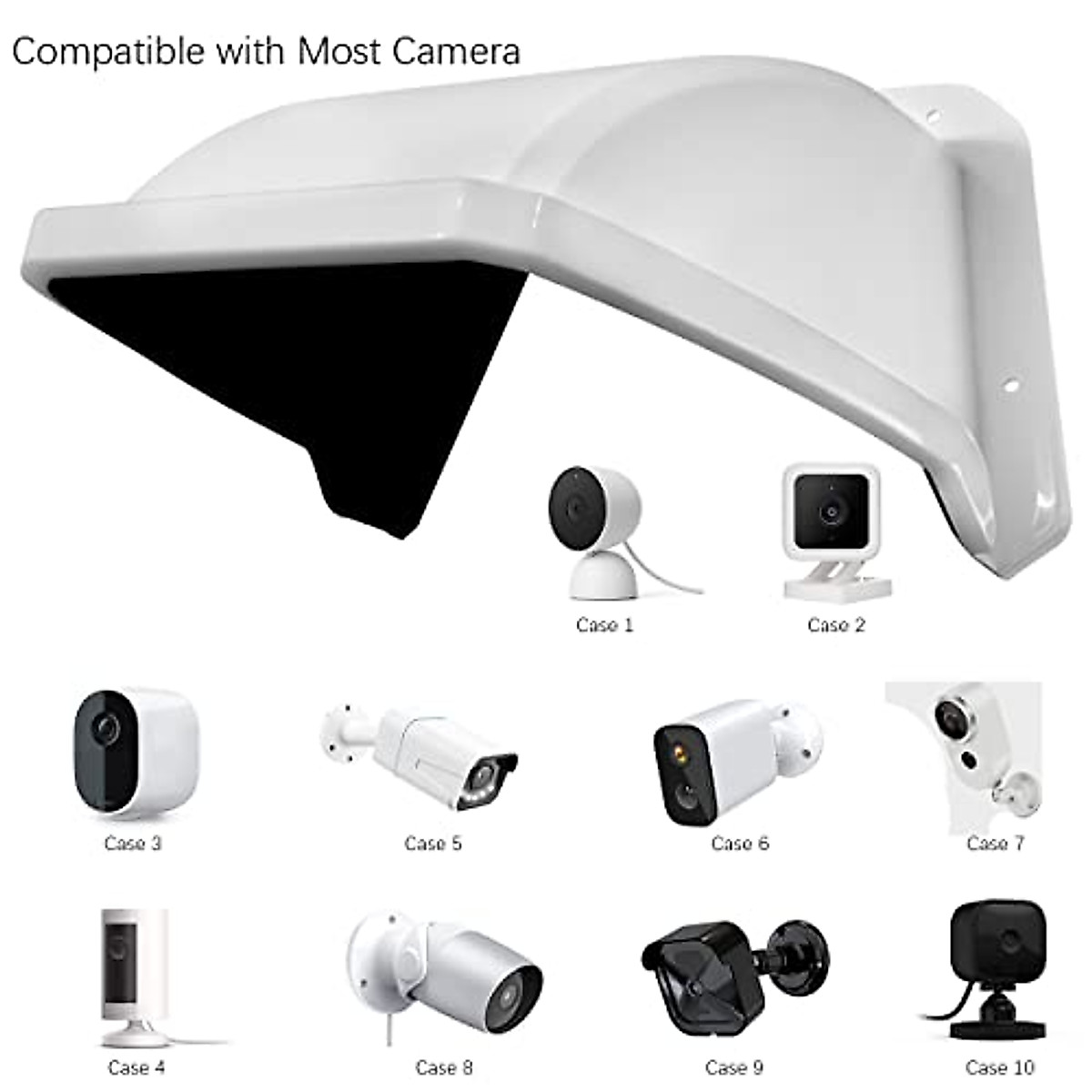 OOSSXX Universal Security Camera Sun Rain Cover Shield, Universal Security Camera Sun Rain Cover Shield, Protective Roof for Dome/Bullet Outdoor Camera