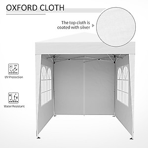 yoyomax 8'x8' Pop Up Canopy Instant Folding Gazebo, Outdoor Lightweight Gazebo Shade Tent with Sidewalls and Windows Sun Protection, Ideal for Patio-Backyard-Deck (White)