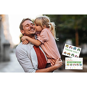 QOFO Car Truck Fill in the Blank Thank You Cards,Thank You Notes,Gender Neutral Thank You Cards,For Boys Girls Birthday Party,Event,or Holiday Use,Thank You Notes with Envelopes Set of 25-GXK09