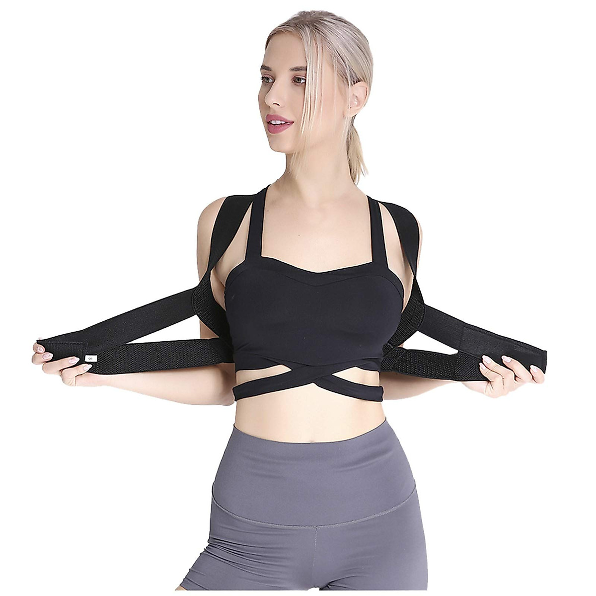 CapsA Professional Posture Corrector for Men Women and Kids Adjustable Comfortable Support Back Brace Providing Pain Relief for Neck Back Shoulders