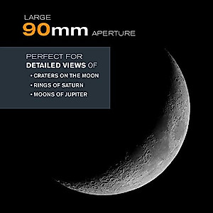 Celestron - AstroMaster 90EQ Refractor Telescope - Refractor Telescope for Beginners - Fully-Coated Glass Optics - Adjustable-Height Tripod - BONUS Astronomy Software Package