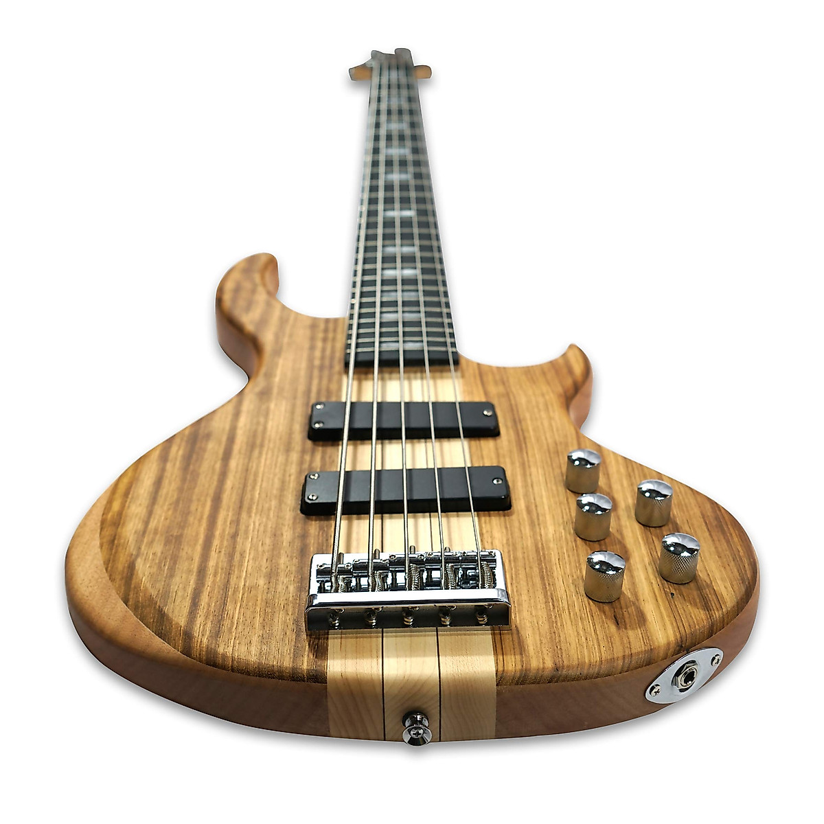 TARIO 5 String Electric Bass Guitar Millettia Laurentii+Okoume body maple neck