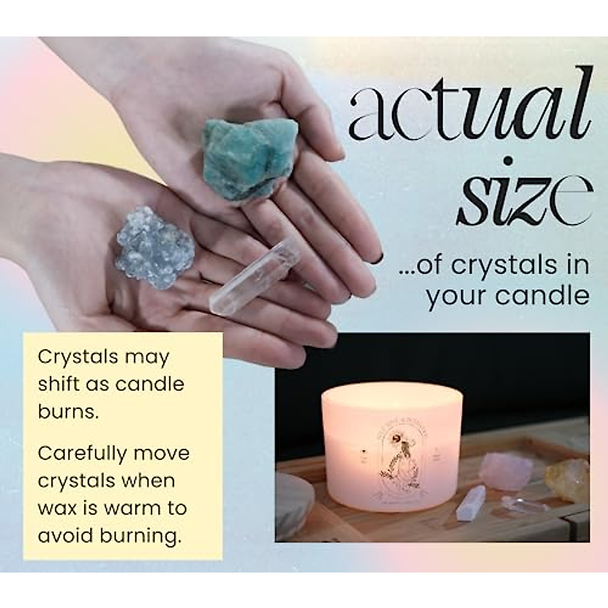 Healing Crystal Candle, 12oz - 3 Wick Pisces, Cancer, Scorpio Zodiac Candles with Crystals Inside. Zodiac Gifts for Women, Real Crystals and Healing Stones Manifestation Candle, Meditation Candle