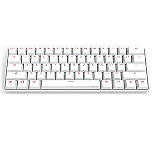 CORN Anne Pro 2 Mechanical Gaming Keyboard 60% True RGB Backlit - Wired/Wireless Bluetooth 5.0 PBT Type-c Up to 8 Hours Extended Battery Life, Full Keys Programmable (Cherry Mx Red, White)