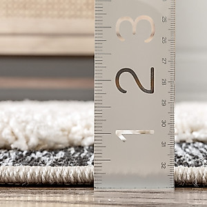 Well Woven Cenar Grey Flat-Weave Hi-Low Pile Diamond Medallion Stripes Moroccan Tribal 5'3" x 7'3" Area Rug