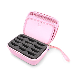 CASEMATIX Clipper Guard Holder with 12 Clipper Blade Case Slots Compatible with Oster Clippers, Andis Clipper Blades, BaBylissPRO Blades, Wahl Blades with Metal Blade Holder Top Pocket - Case Only