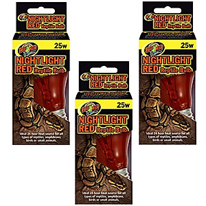 Zoo Med Nightlight Red Reptile Bulb 25 Watts (3 Pack)