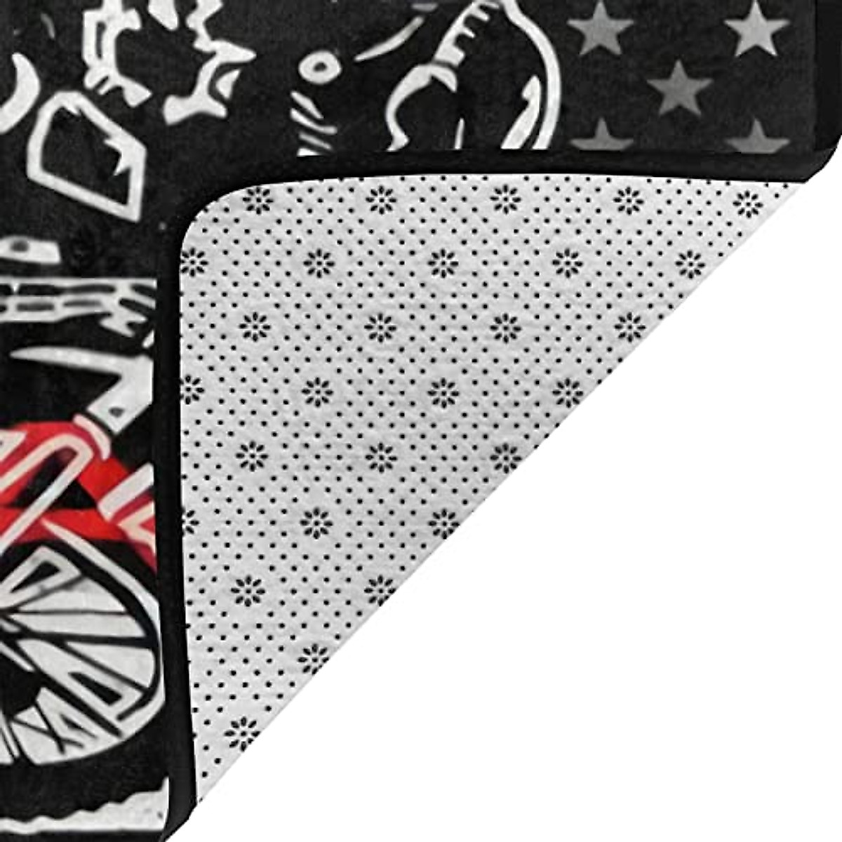 Niqqzit Motocross Dirt Bike American Flag Area Rugs 60x39 in Anti-Slip Door Mat, Ultra Soft Fuzzy Fluffy Carpet Large Floor Rug Bedroom Living Room Dorm Nursery Kitchen Home Decor