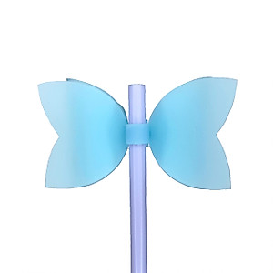 Bow Straw Topper, Silicone Jelly Straw Topper (Baby Pink), 3.5in x 1in x 2in