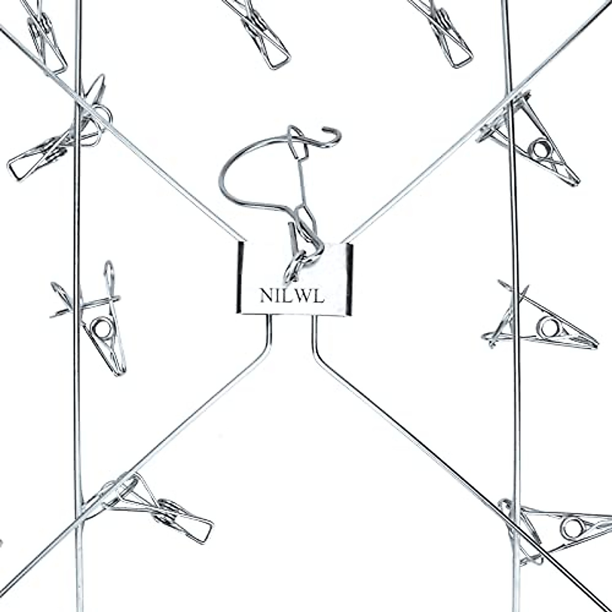 NILWL Clothes Drying Rack for Laundry,Metal Clothes Racks for Hanging Clothes,Laundry Drying Rack for Underwear,Bra,Baby Clothes,Glove,Clothes Drying Rack Folding Indoor,Sock Hanger with 30 Clips