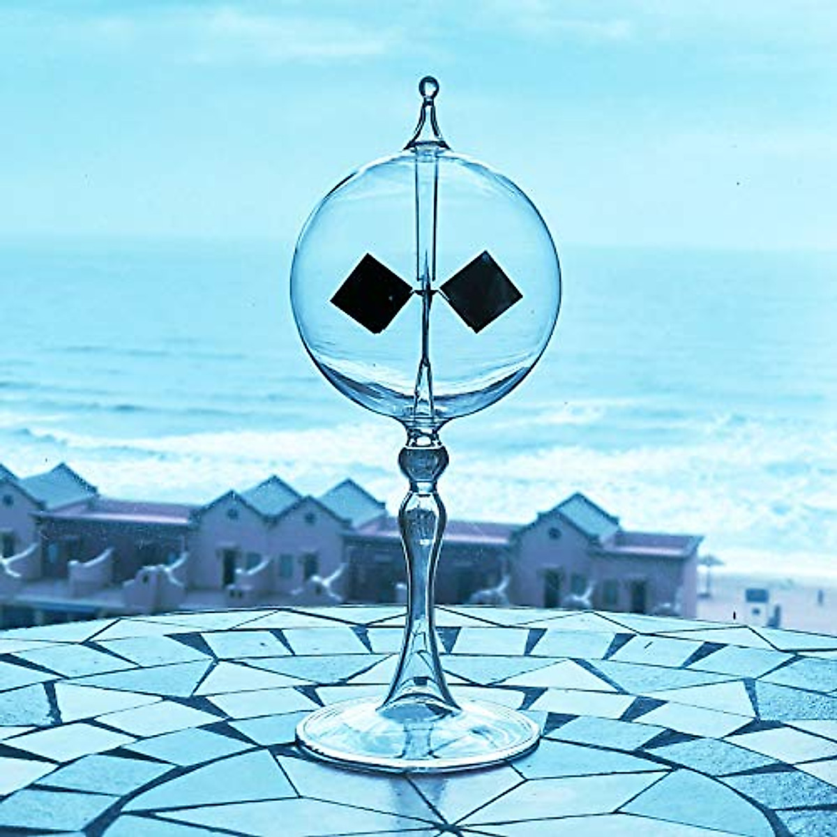DORAMI Large Transparent Solar Power Crookes Radiometer Sun Light Energy Spinning Vanes Windmill Gift Home