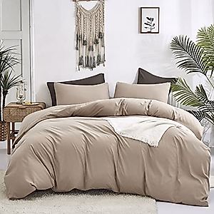 Cottonight Cream Coffee Comforter Set Queen Khaki Bedding Comforter Set Full Dark Champagne Solid Blanket Quilts Cream Khaki Modern Soft Breathable Taupe 3 Piece Light Coffee Bedding Set For Queen Bed