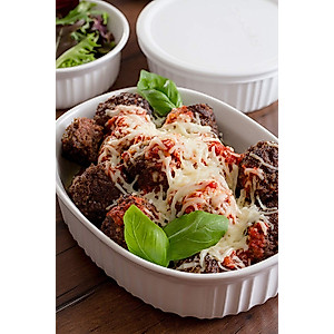 CorningWare French White 12-Pc Ceramic Bakeware Set with Lids, Chip and Crack Resistant Stoneware Baking Dish, Microwave, Dishwasher, Oven, Freezer and Fridge Safe