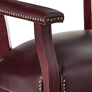 Office Star Padded Vinyl Seat and Back Traditional Guest Chair with Nailhead Accents and Mahogany Finish Wood Frame, Jamestown