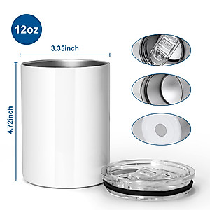 AGH 10OZ Sublimation Wine Tumblers Blanks, 4 Pack Straight Stainless Steel Tumblers with Lids and Straw, Sublimation Coffee Cups Mugs for Hot & Cold Drinks