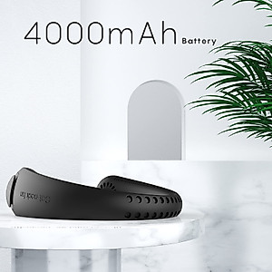 AOBOR Portable Neck Fan, 4000mAh Leafless USB Hanging Neck Fan, Wearable Personal Fan, Rechargeable, Black