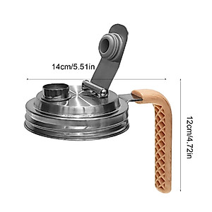 Generic 2 Mason Jar Pour Spout Lid, 86mm Stainless Steel Mason Jar Lids With Handle, Mason Jar Pitcher Lid With fl-ip Cap Pouring Spout, Portable Travle Drinking Lid, IA14BWGB6F3V86LMHDF