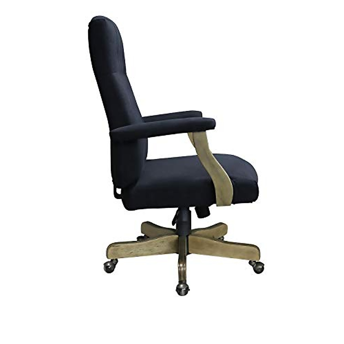 Boss Office Products Executive Black Fabric Chair with Driftwood Finish Frame (B905DW-BKW)