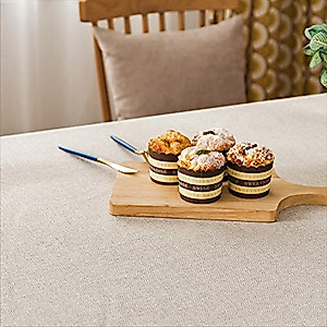 Spring Garden Home Table Protector for Dinning Room Table Heavy Weight Rectangle/Oblong Table Cloth Cover for Kitchen Party Patio Indoor Outdoor, 52x70-Inch, Linen