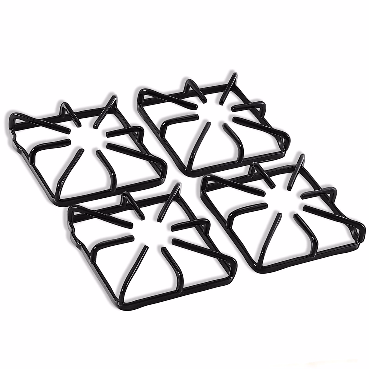 Upgraded WB31K10016 Grates Replacement Parts for GE Stove Parts Range Burner Grate WB31K10015 Stove Top Metal Steel grates for GE Cooktop Parts Kenmore Hotpoint Gas Range Parts Stove Grates 4 Pcs