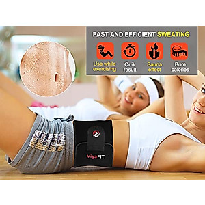 Viyafit Waist Trimmer Belt, Premium Waist Trainer for Women & Men Weight Loss Red