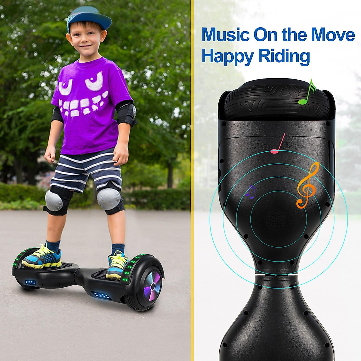 FLYING-ANT Hoverboard with Seat Attachment, 6.5” Self Balancing Scooter with Gokart, Best Gift for Kids and Teenagers