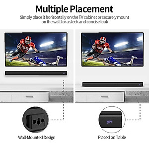 hmovie Sound Bar, 3D Surround Sound for Home Theater