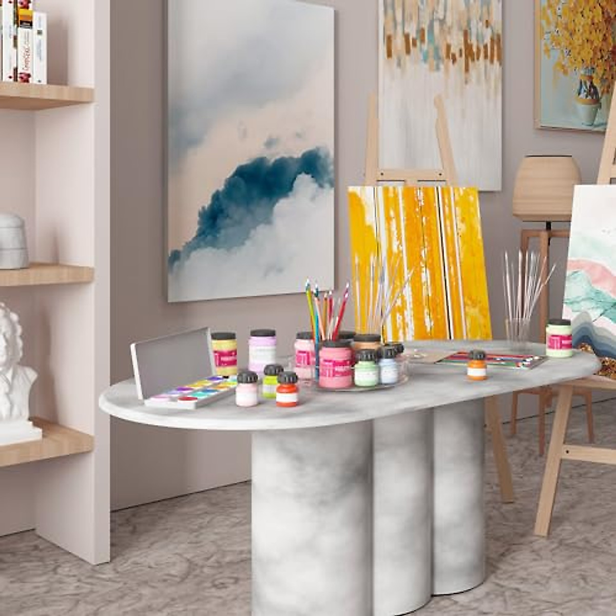 QOTOLY 12.8” Lazy Susan Organizer 6 Pack Lazy Susan Turntable Organizer 360° Rotating Organizer with Handle & 2.3" Raised Edge for Refrigerator Cabinet Kitchen Pantry Bathroom Countertop Table Dresser