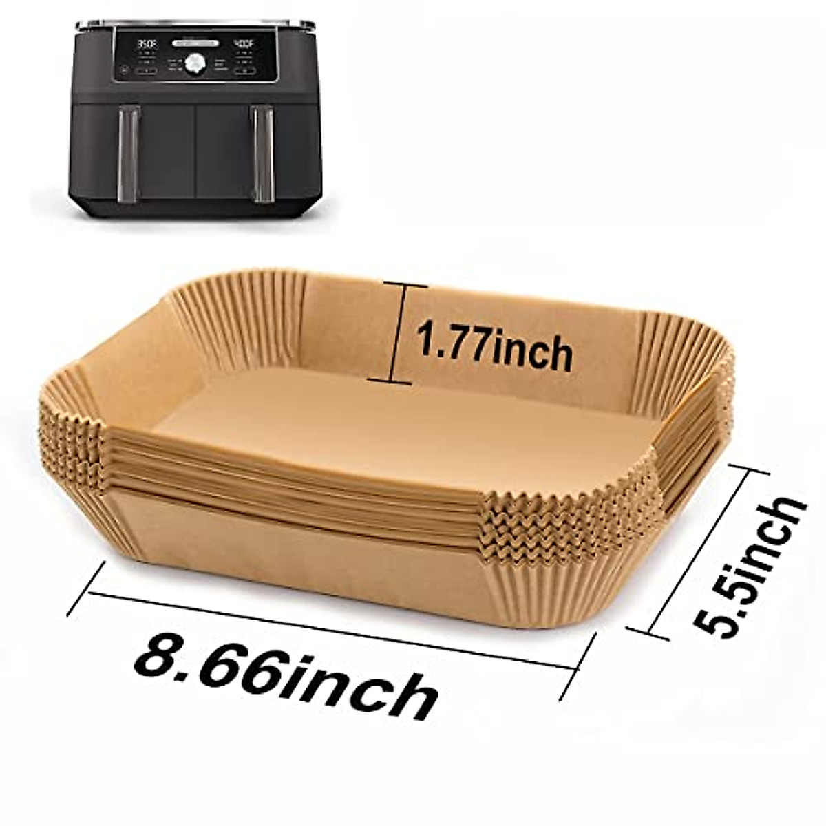 KBGRAX 150PCS Air Fryer Disposable Paper Liners for Ninja DZ201 DZ401 DZ550,Food Grade Air fryer Parchment Paper Liners for Ninja Foodi Dual Air Fryer