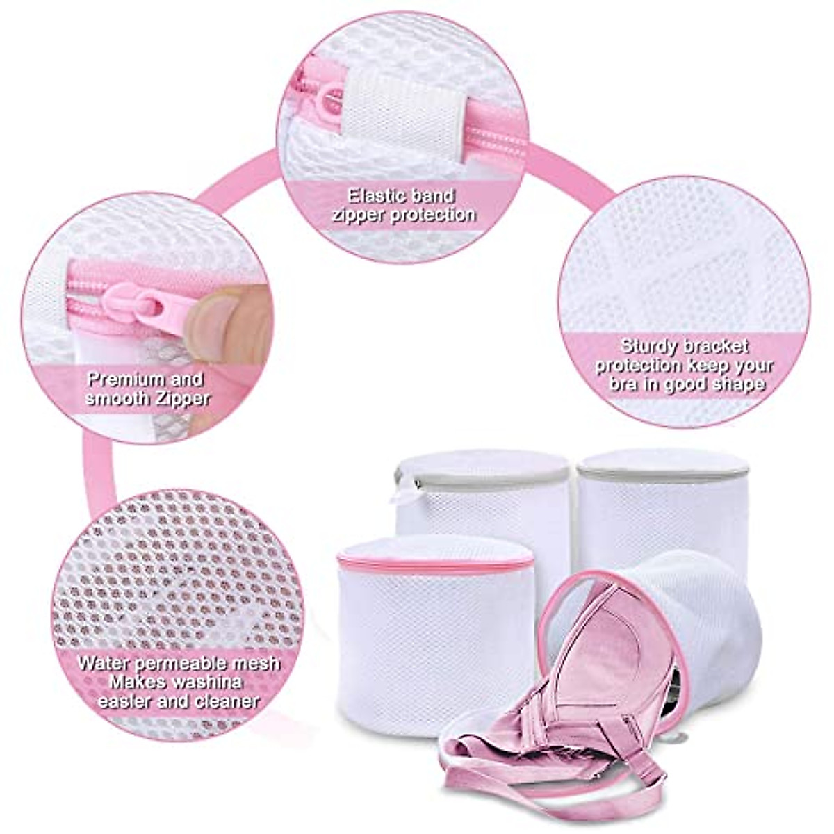 4PCS Mesh Laundry Bra Washing Bags for Lingerie Bras Underwear Stocking Luxury Garment Travel Laundry Wash Bag…