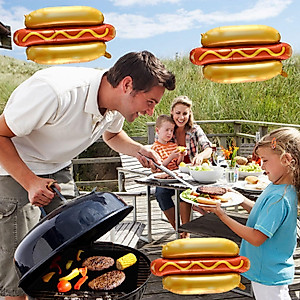 6PCS Hot Dog Balloon Food Themed Balloons, Hot Dog Decorations Balloons for Birthday, Baby Shower, Carnival, Fast Food Snacks BBQ Party Decorations