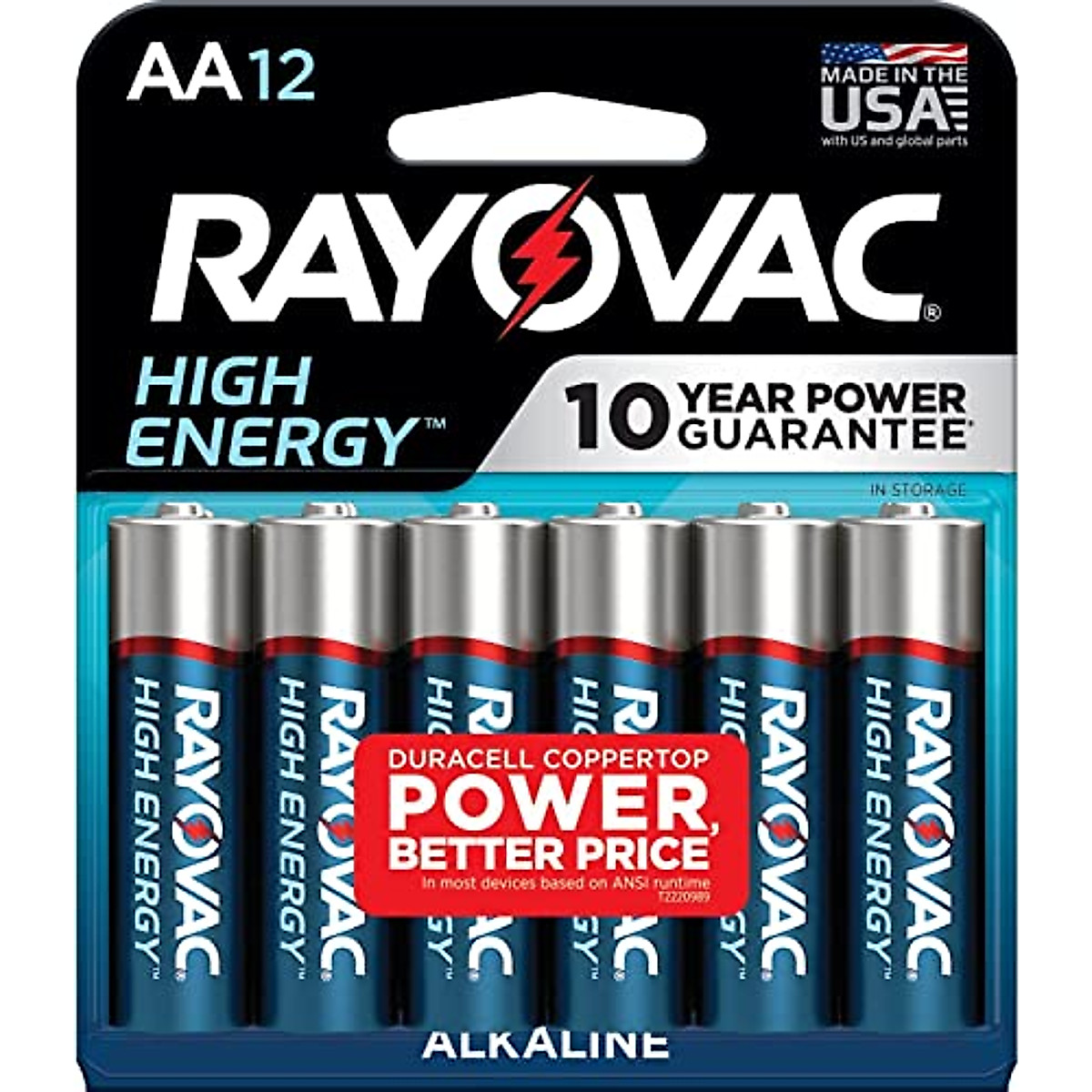Rayovac AA Batteries and AAA Batteries, 12 High Energy Double A Batteries and 12 High Energy Triple A Batteries Combo Pack, 24 Count