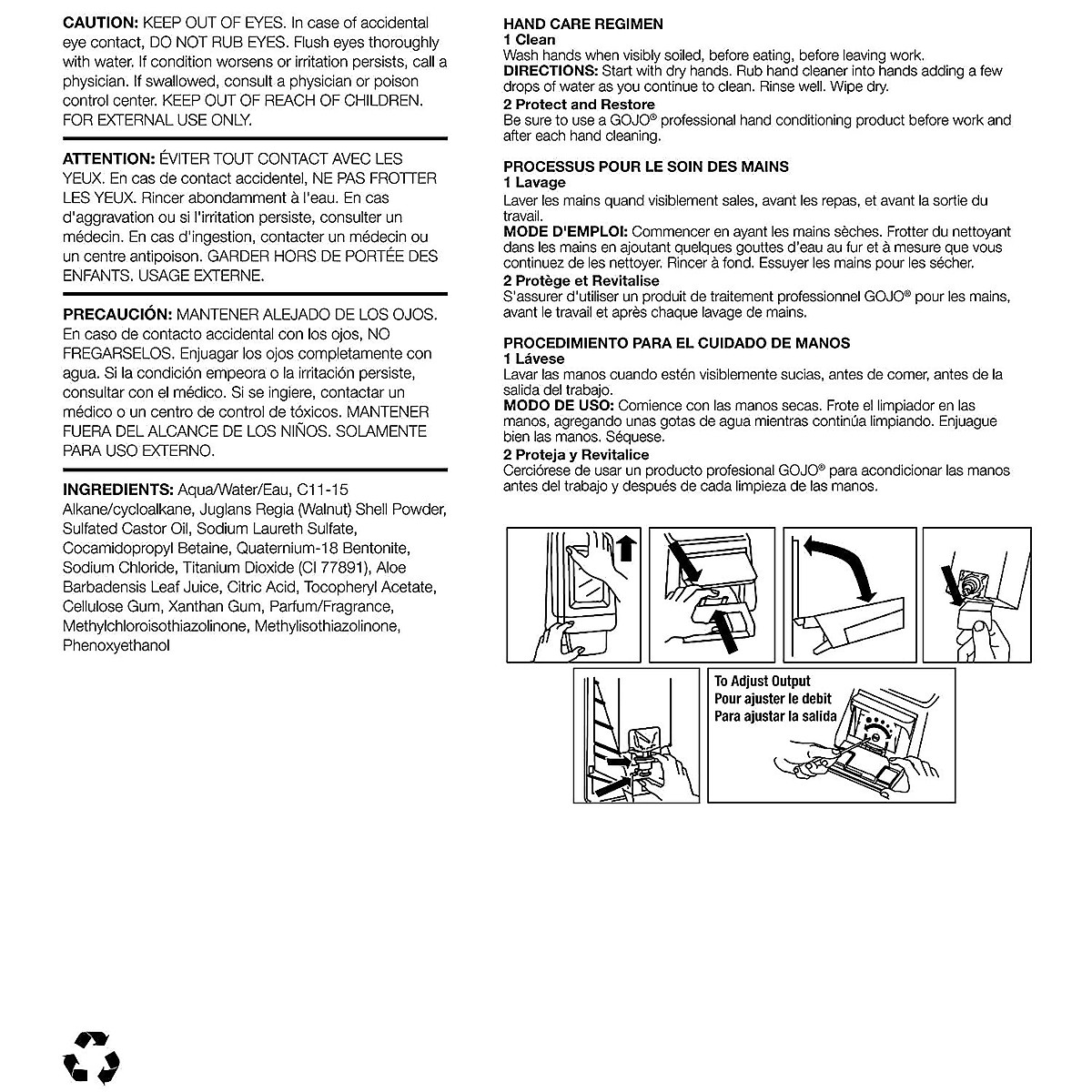 GOJO SUPRO MAX Hand Cleaner, Citrus Scent, 2000 mL Heavy Duty Hand Cleaner Refill PRO TDX Push-Style Dispenser (Pack of 4) - 7272-04