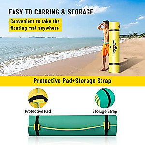 Unovivy Floating Water Mat, 12' × 6' Lily Pad Floating Mat, 3-Layer Foam Water Floating Pad for Water Recreation and Relaxing, Thick and Durable Water Activities Mat for Lake, Oceans