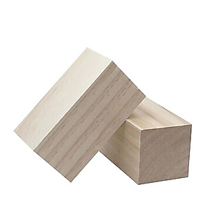 4 Inch Wood for Carving, 4 PCS Unfinished Wood Craft Cubes, Rectangular Wooden Blocks for DIY Carving, Large Unfinished Whittling Wood Blank Blocks for Kids or Adults (4×2×2Inch)