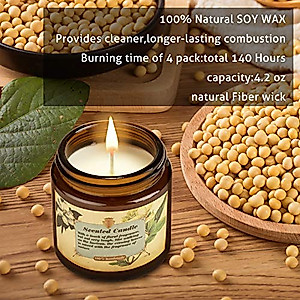 Scented Candles Gift Set for Women, Aromatherapy Candles 4 Pack Soy Wax Candle Set for Bath, Yoga, Mother's Day, Valentines Day Gifts for her, Birthday