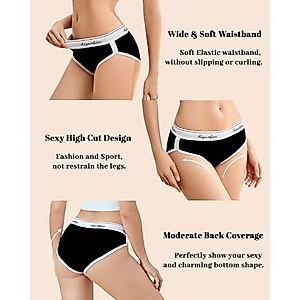 Omcry Cotton Underwear for Womens Breathable Cheeky Panties for Women Comfy Bikinis Panties for Young Ladies 5 Pack