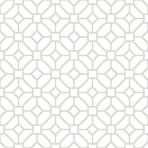 FloorPops FP2946 Lattice Peel Stick Floor Tiles, White & Off-White