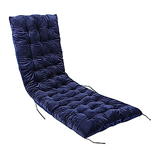 REDCAMP Chaise Lounge Chair Cushion for Patio Furniture, Thicker Soft Comfortable Zero Gravity Chair Pad for Outdoor Indoor Home Office, Blue 65"x21"