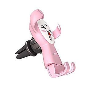 Cute Girly Cartoons Car Phone Holder Mount Air Vent Phone Holder for Car,Compatible Dashboard Windshield Car Phone Holder,Car Accessories for Women and Girls (Rose Pink)