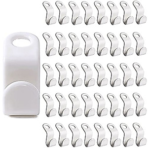 QWDLID 40 Pieces Clothes Hanger Connector Hook Cascading Clothes Hooks Multi-Layer Organizer Heavy Duty Hanging Clips for Cabinets, Clothes Storage, Coat, Bag, Belts