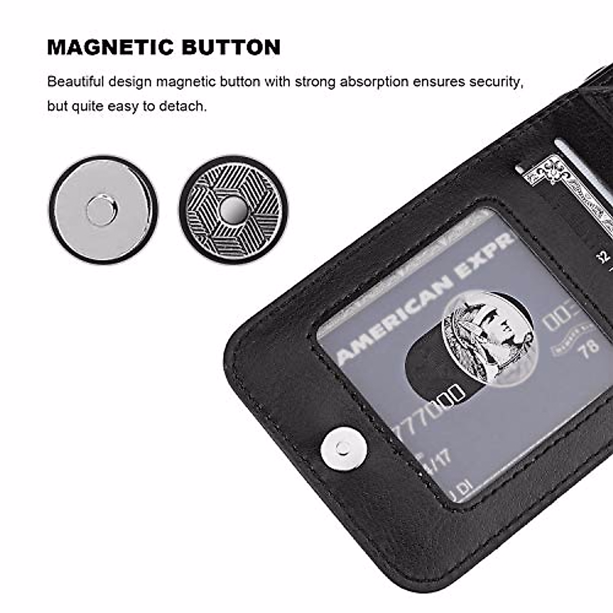 KIHUWEY iPhone 11 Pro Max Case Wallet with Credit Card Holder, Premium Leather Magnetic Clasp Kickstand Heavy Duty Protective Cover for 11 Pro Max 6.5 Inch(Black)