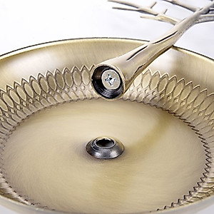 ChezMax Jewelry Display Necklace Earring Organizer Holder Metal Birds Tree Stand with Tray Antique Bracelet Rings Rack Tower Decoration for Women Girl Gold 11.8 Inch