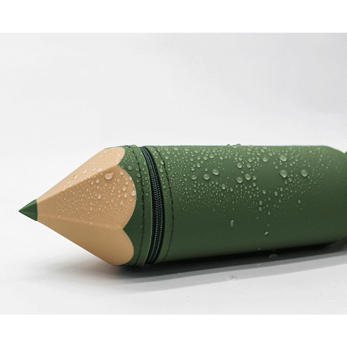 Silicone lightweight waterproof zipper pencil case pencil bag/pouch, cute colourful pencil shape, safe and quality (Sky Blue), QS-2010