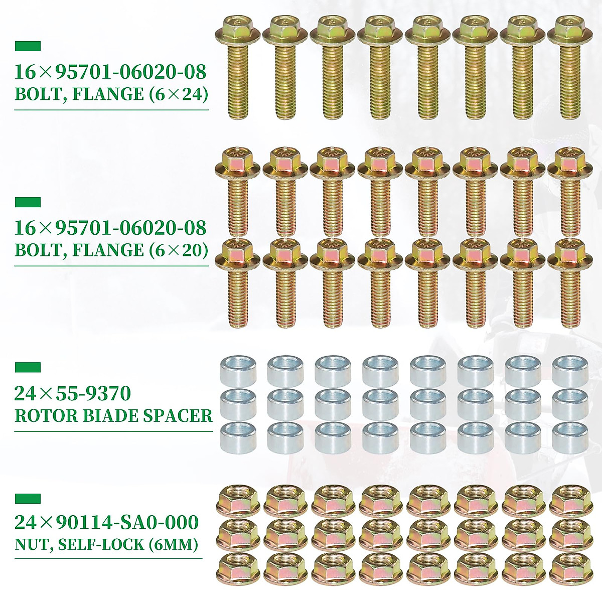 NICHEFLAG HS35 Paddles with 22431-727-013 Belt 23161-952-771 Belt Replace Honda HS35 Paddles, Honda HS35 Snowblower Paddles, 1003375, 1003391, 72521-730-003 72552-730-003 for Honda HS35A Snow Throwers