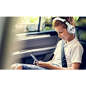 Panda Kids Headphones, Adjustable Headband, Stereo Sound, 3.5Mm Jack, Wired Headphones for Kids, Tangle-Free, Volume Control, Foldable, Childrens Headphones Over Ear for School Home, Travel