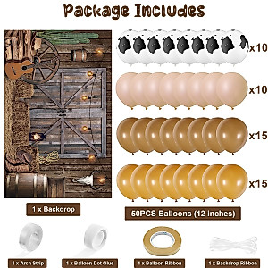 Partydream Western Cowboy Party Decorations Includes 50pcs Cowboy Balloons and 1Pcs Western Banner Cowboy Birthday Party Decorations Western Party Supplies Birthday Baby Shower